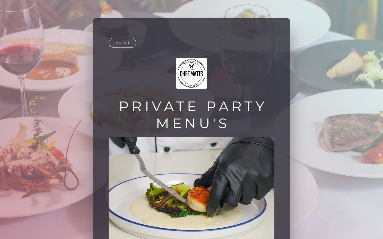 Private Party Menu's
